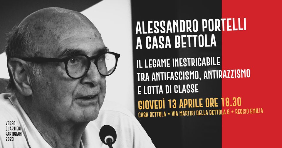 Alessandro Portelli – giovedì 13 aprile a Reggio Emilia – La ...